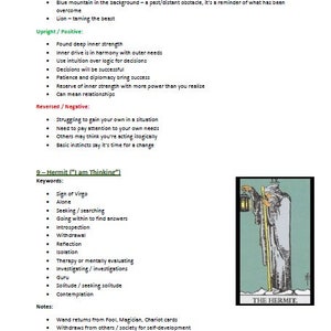 Trillium Tarot Quick Reference Guide (updated June 2023) - Etsy