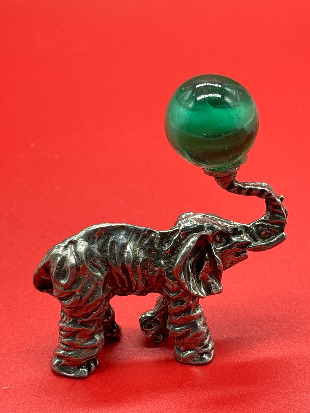 Fairy Garden Lead Free Pewter Elephant Balancing a Sphere Marble - Etsy