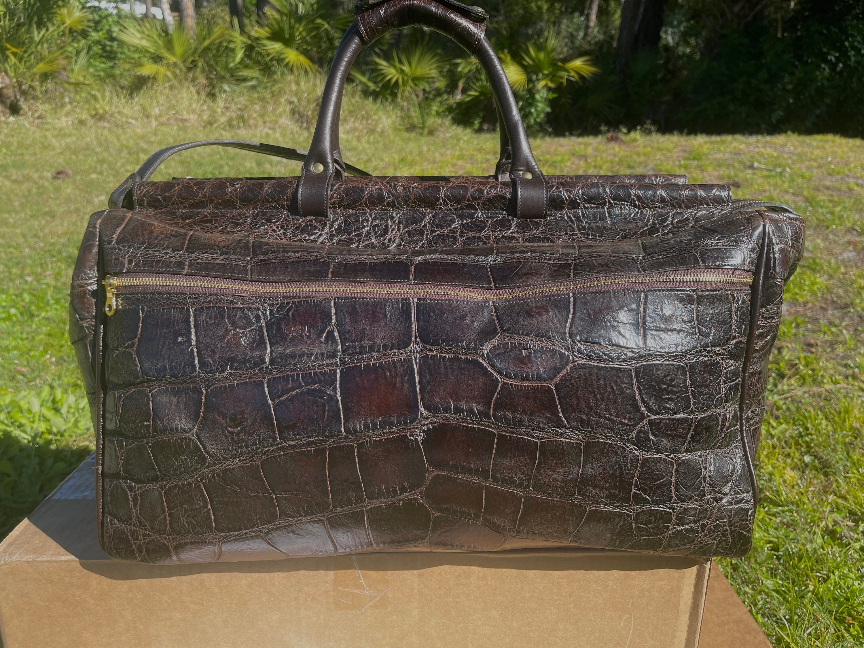 Genuine Alligator Leather “the Voyager” Duffel Bag - Etsy