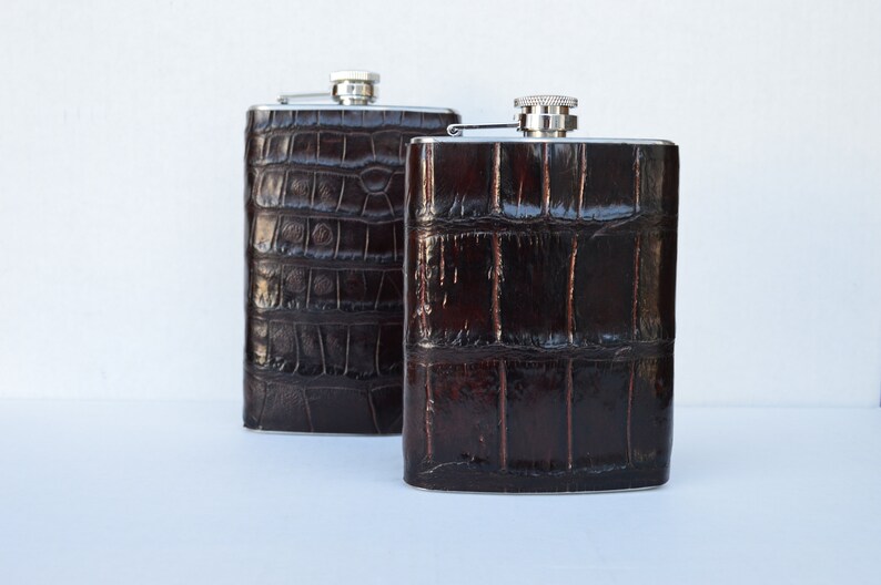 Genuine Wild Caught Alligator Leather Flask - Etsy