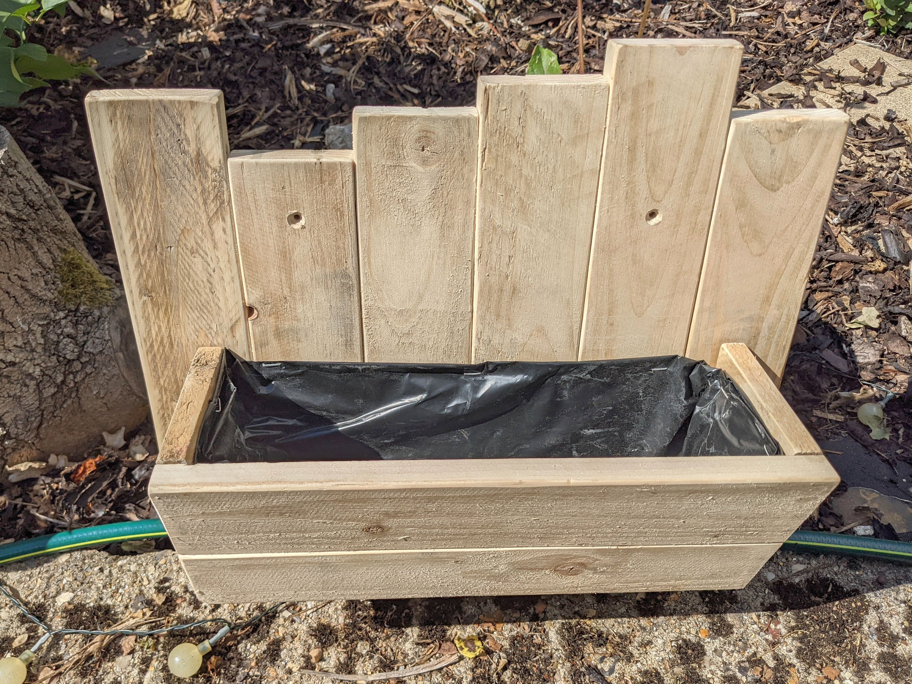 Outdoor Planter With Trough Rustic Style, Reclaimed Wood - Etsy