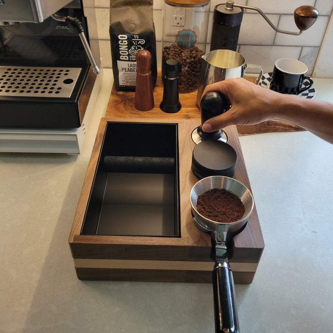 Wooden Espresso Tamp Station Knock Box With Removable Metal - Etsy