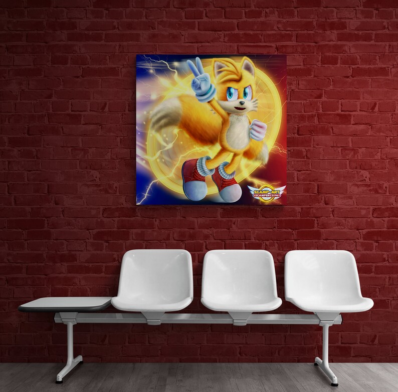 Movie Tails Tails the Fox Sonic Art Sega Art Digital Art Canvas Prints ...