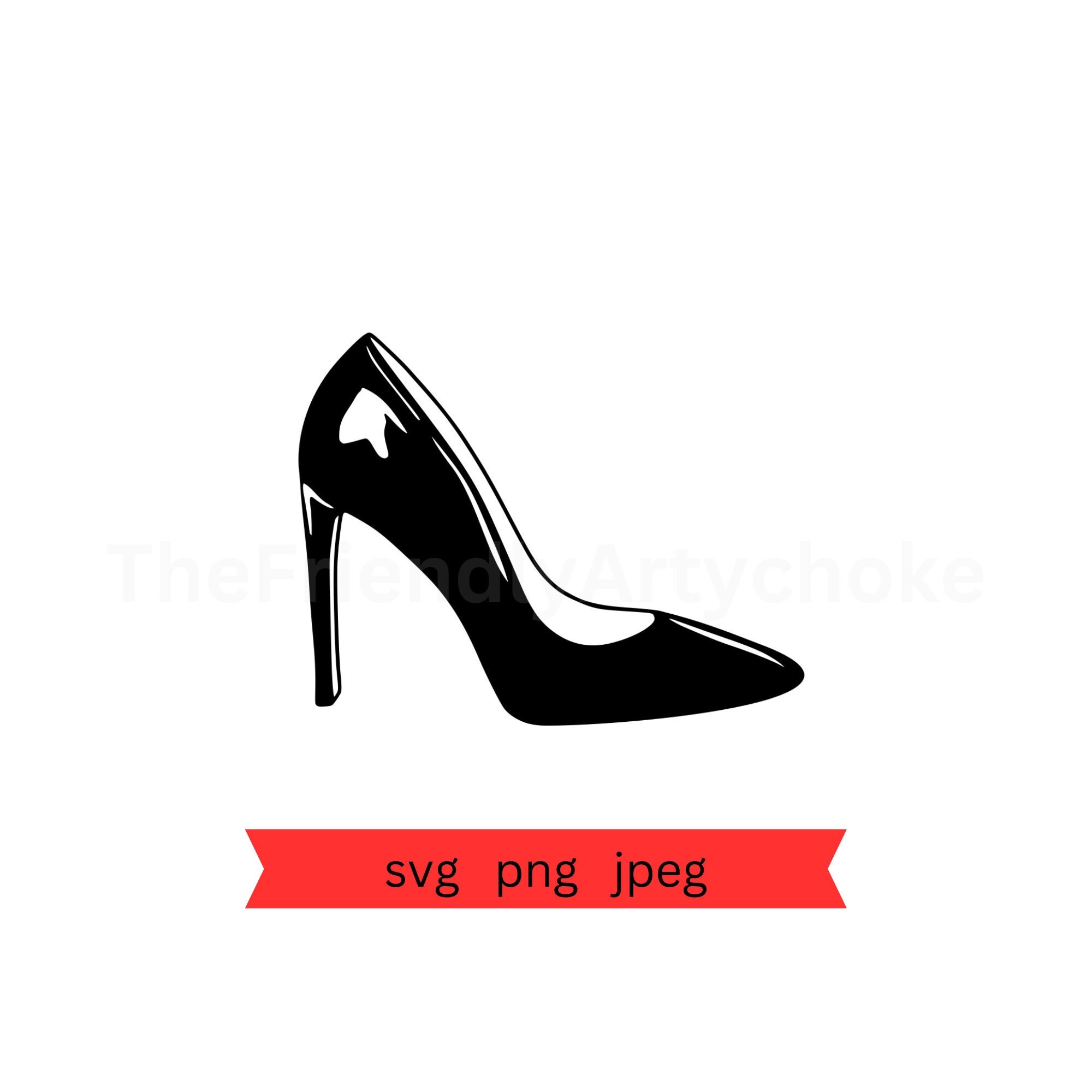 High Heel Svg, Black Stiletto Svg, Shoe Svg, Pumps Svg, Clipart, Cut ...