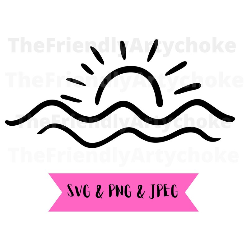 Sun Svg, Ocean Waves Svg, Water Svg, Sunset Svg, Png, Jpeg, Cricut ...