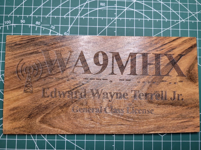 Walnut & Cherry Amateur Radio Call Sign Plaques - NOW Includes Free ...