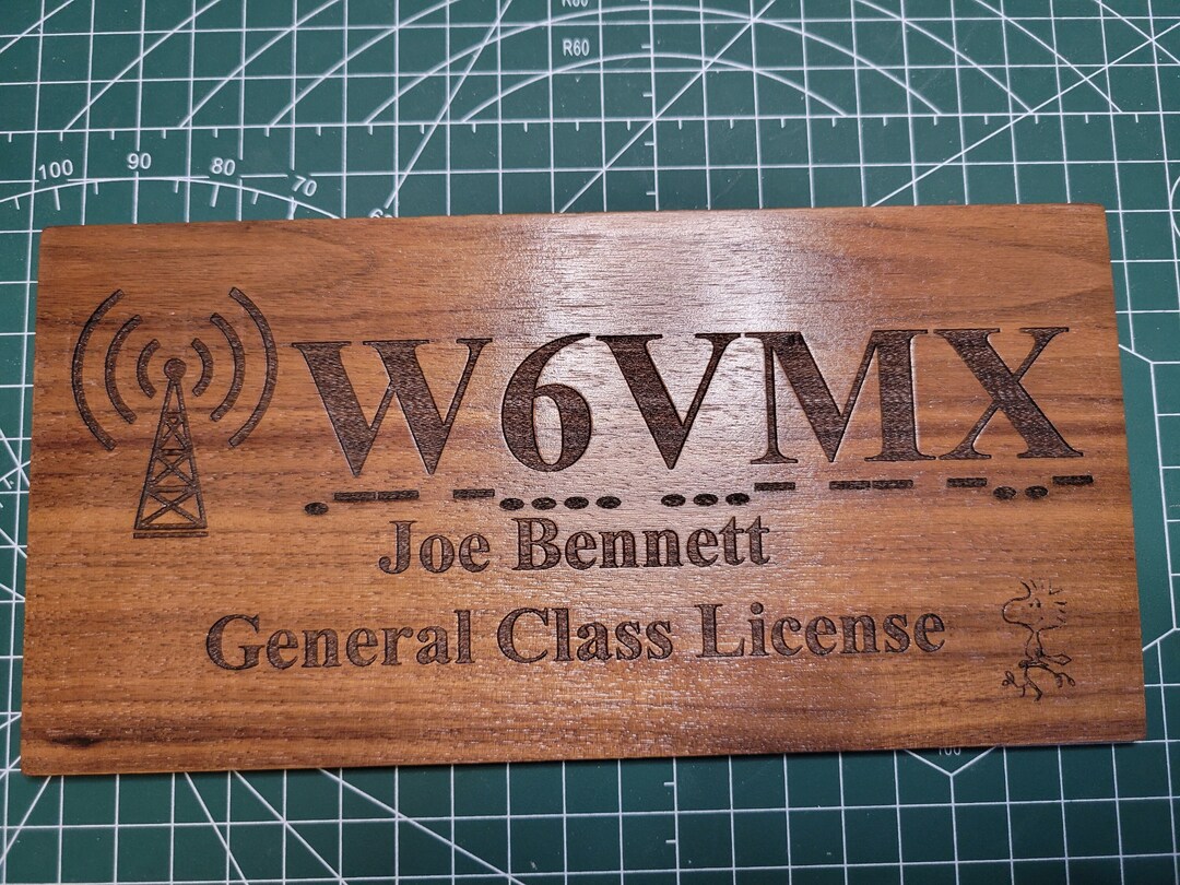 Walnut & Cherry Amateur Radio Call Sign Plaques - NOW Includes Free ...
