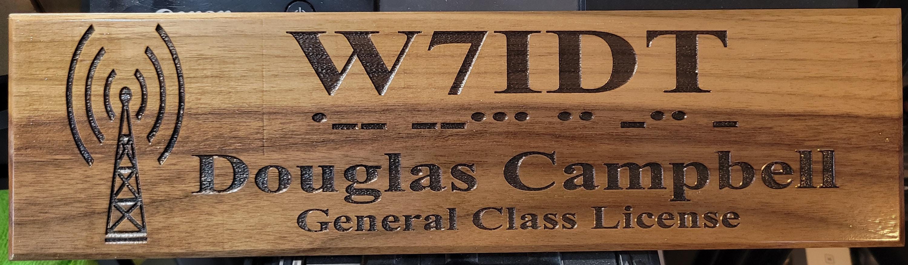 Walnut & Cherry Amateur Radio Call Sign Plaques - NOW Includes Free ...