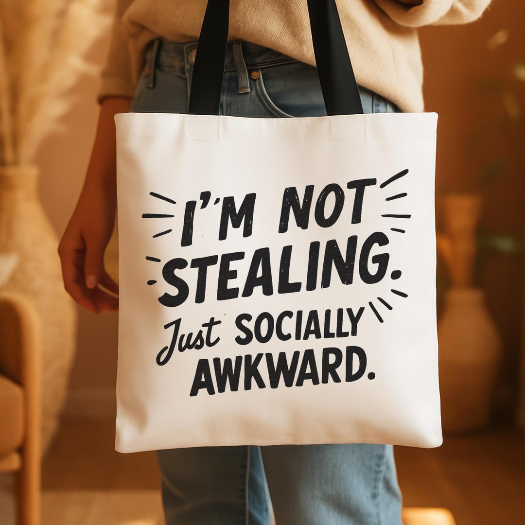 Funny Relatable Tote, Humor Shopping Bag for Introverts, Sarcastic ...