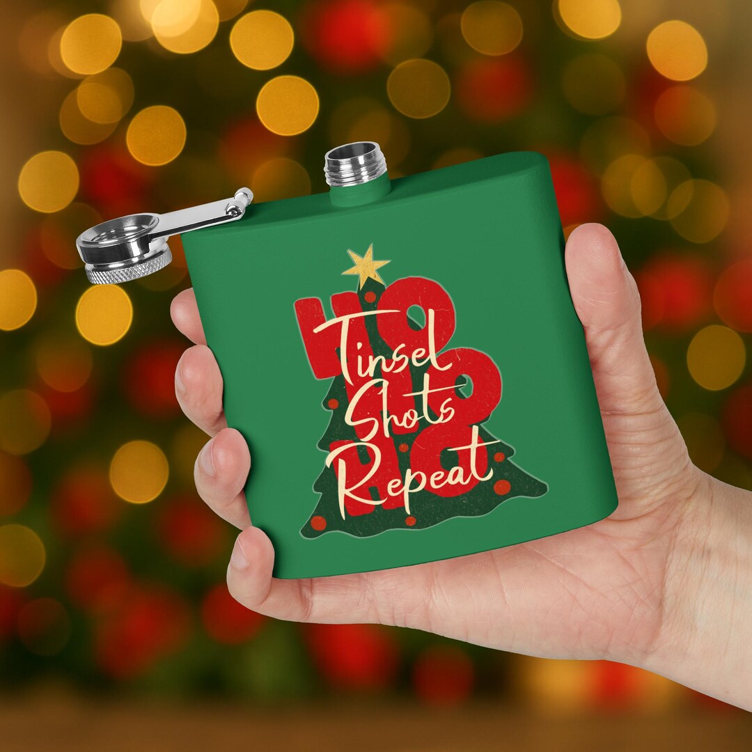 Funny Christmas Flask, Stainless Steel, Holiday Booze Bottle for Secret ...