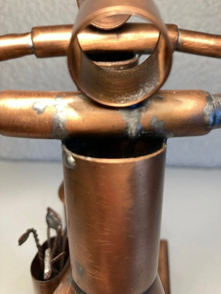 Copper Pipe Folk Art Golfer Figurine Sculpture Signed "the Plumbers ...