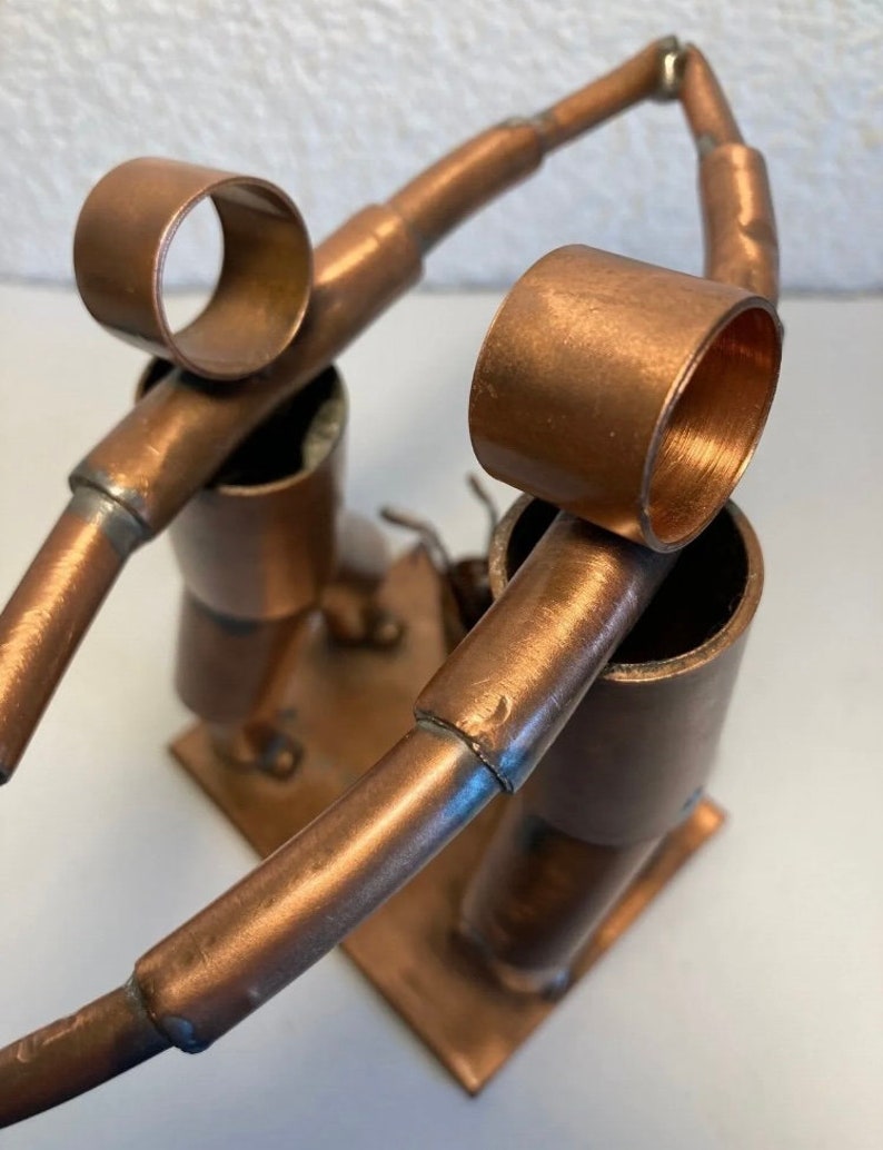 Copper Pipe Folk Art Golfer Figurine Sculpture Signed "the Plumbers ...