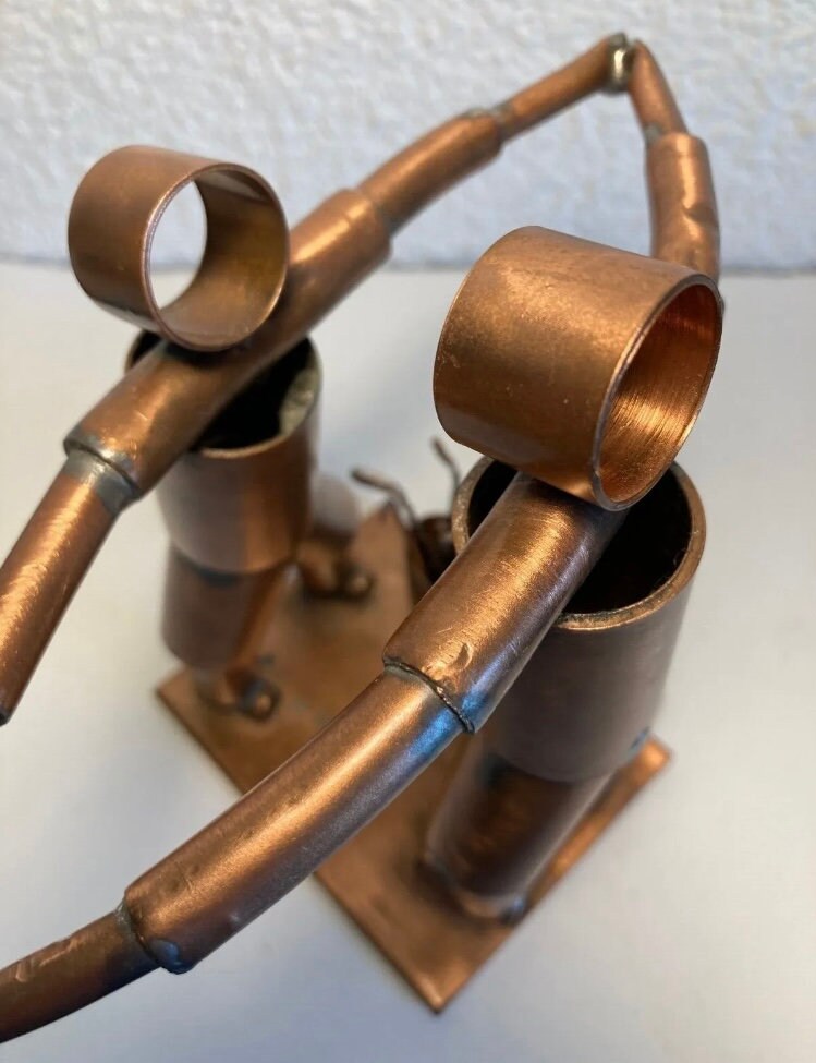 Copper Pipe Folk Art Golfer Figurine Sculpture Signed "the Plumbers ...