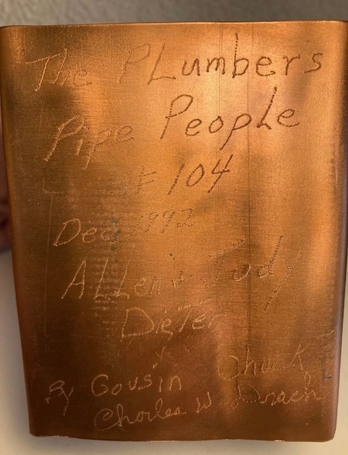 Copper Pipe Folk Art Golfer Figurine Sculpture Signed "the Plumbers ...