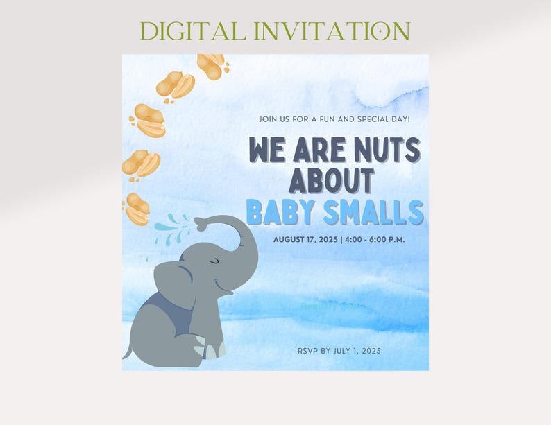 We're Nuts About Baby -themed Baby Shower Invitation - Etsy Australia