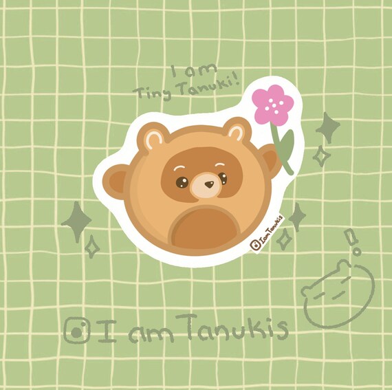 Tiny Tanuki Sticker Individual - Etsy