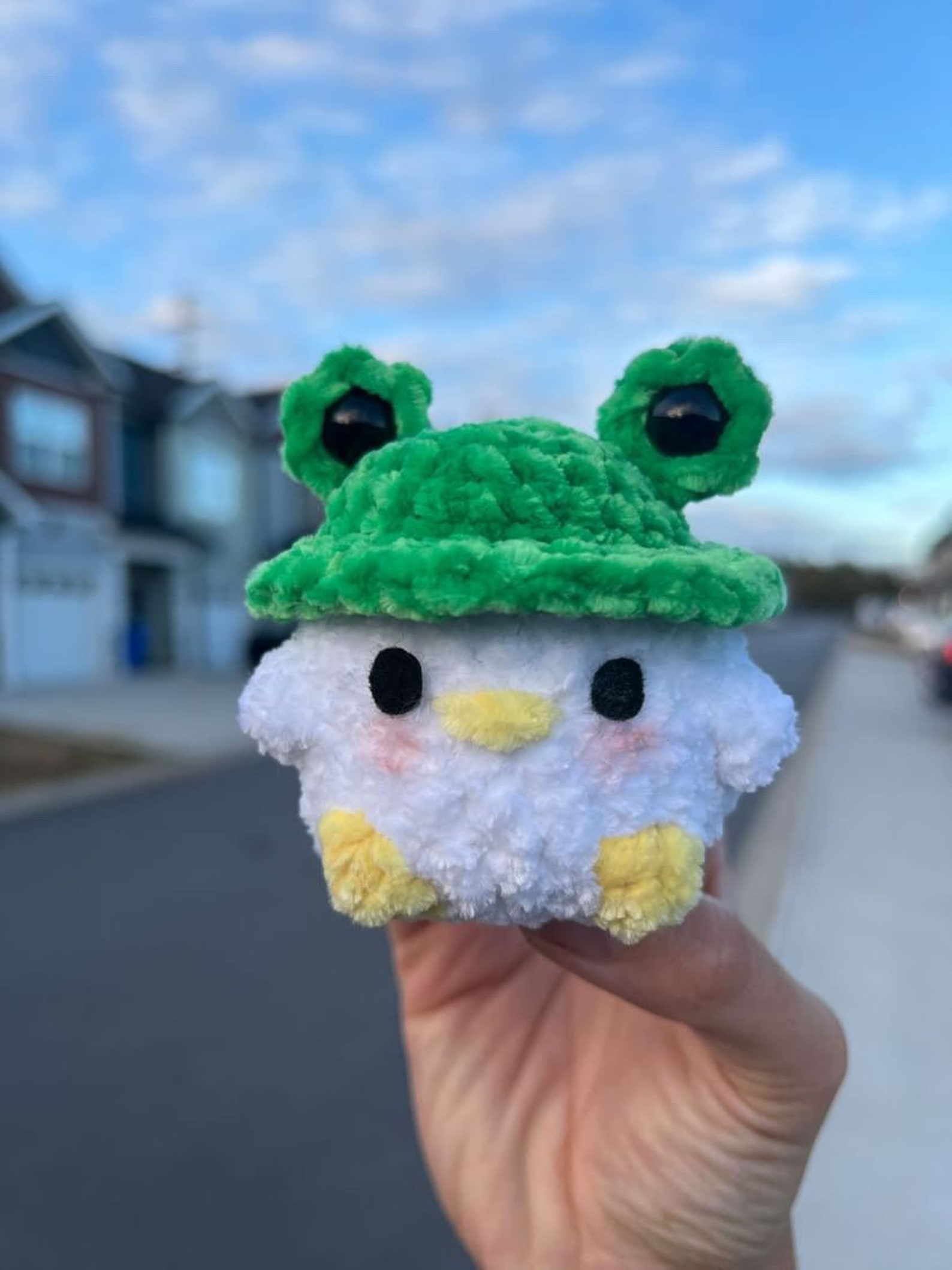 Chick With Frog Hat Crochet Pattern/ Crochet Chick Pattern. - Etsy