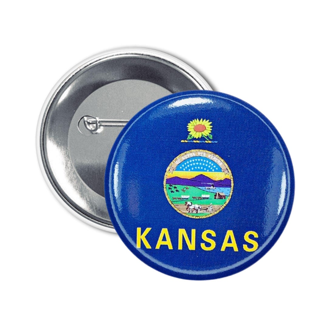 Round Button - State Flag Kansas - USA - Etsy
