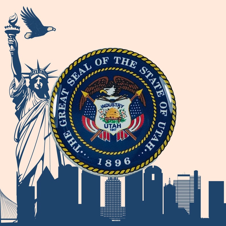 Utah Seal State Seal Utah Enamel Pin Seal Emblem Pin Utah - Etsy