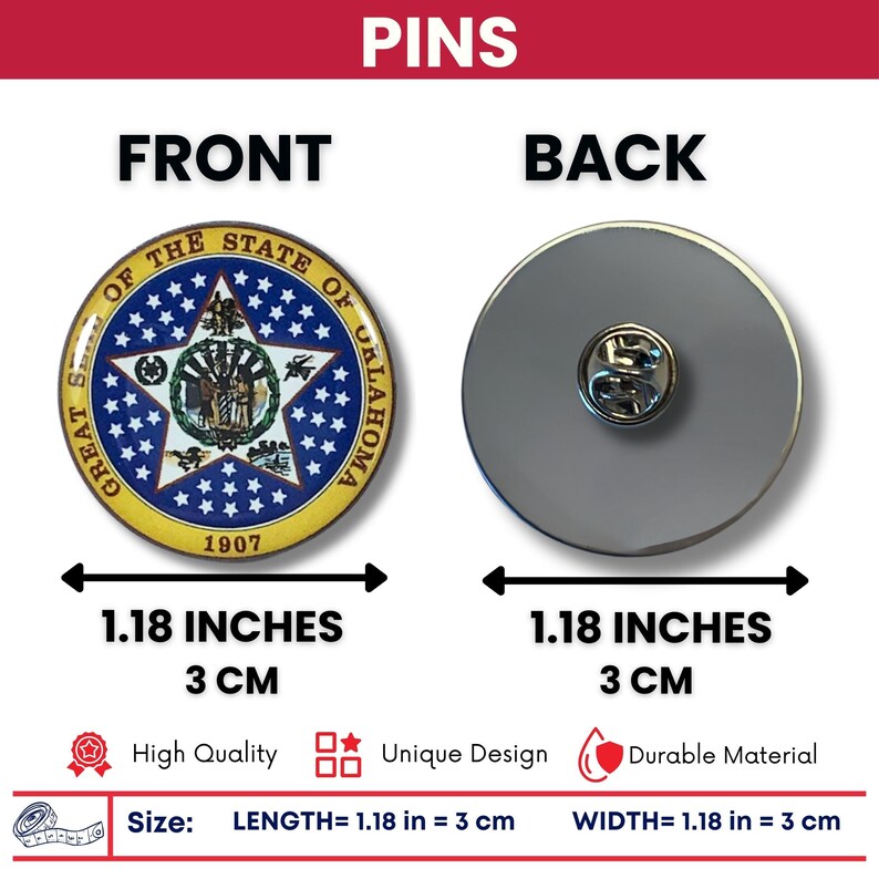 Pin - State Seal Oklahoma - USA - Etsy