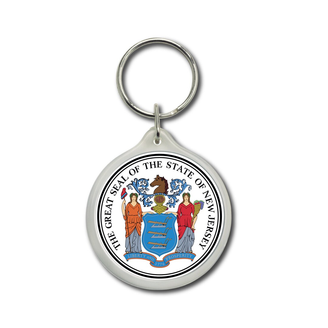 New Jersey Keychain, State Seal, New Jersey Seal, Seal Emblem Keychain ...