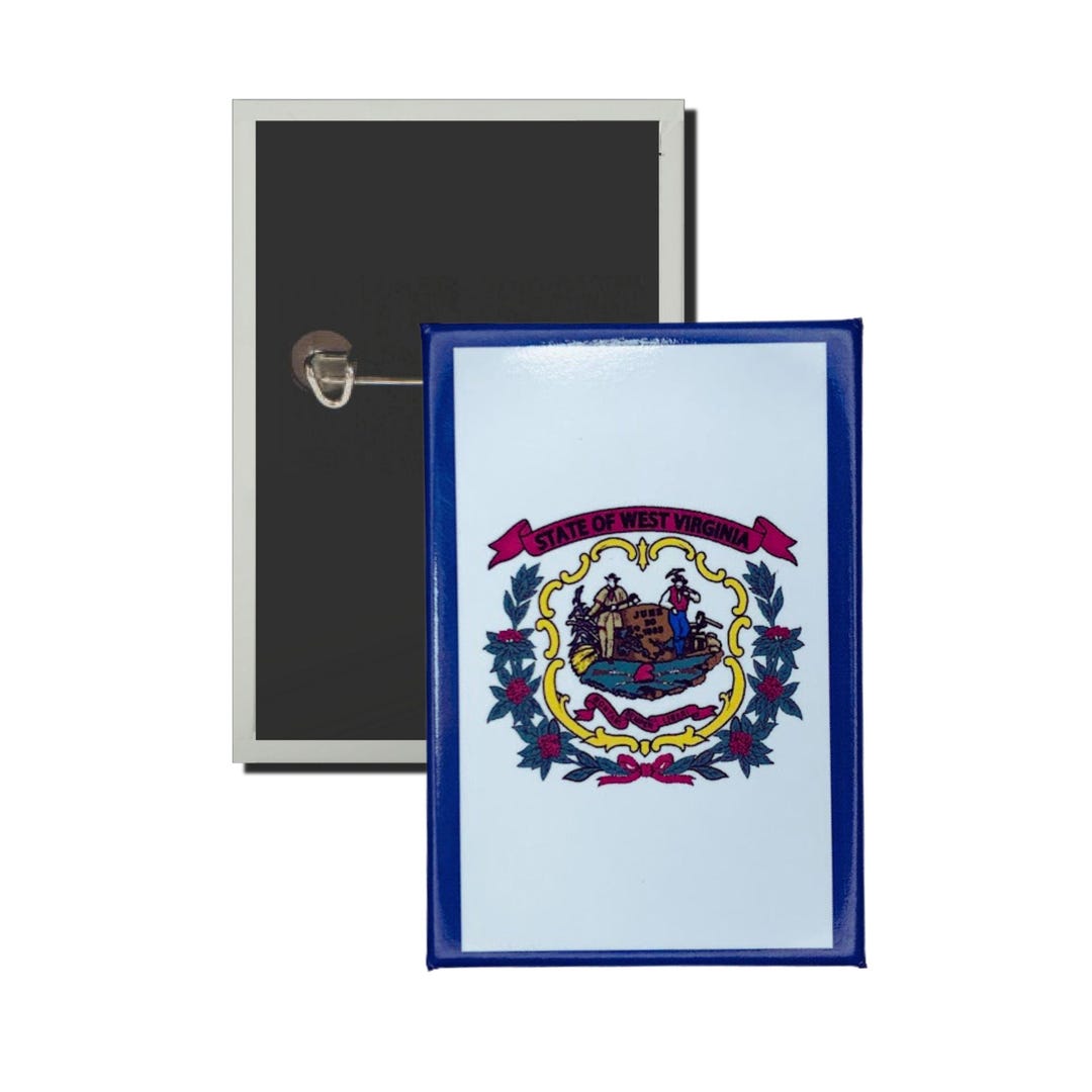 Vertical Button - State Flag West Virginia - USA - Etsy