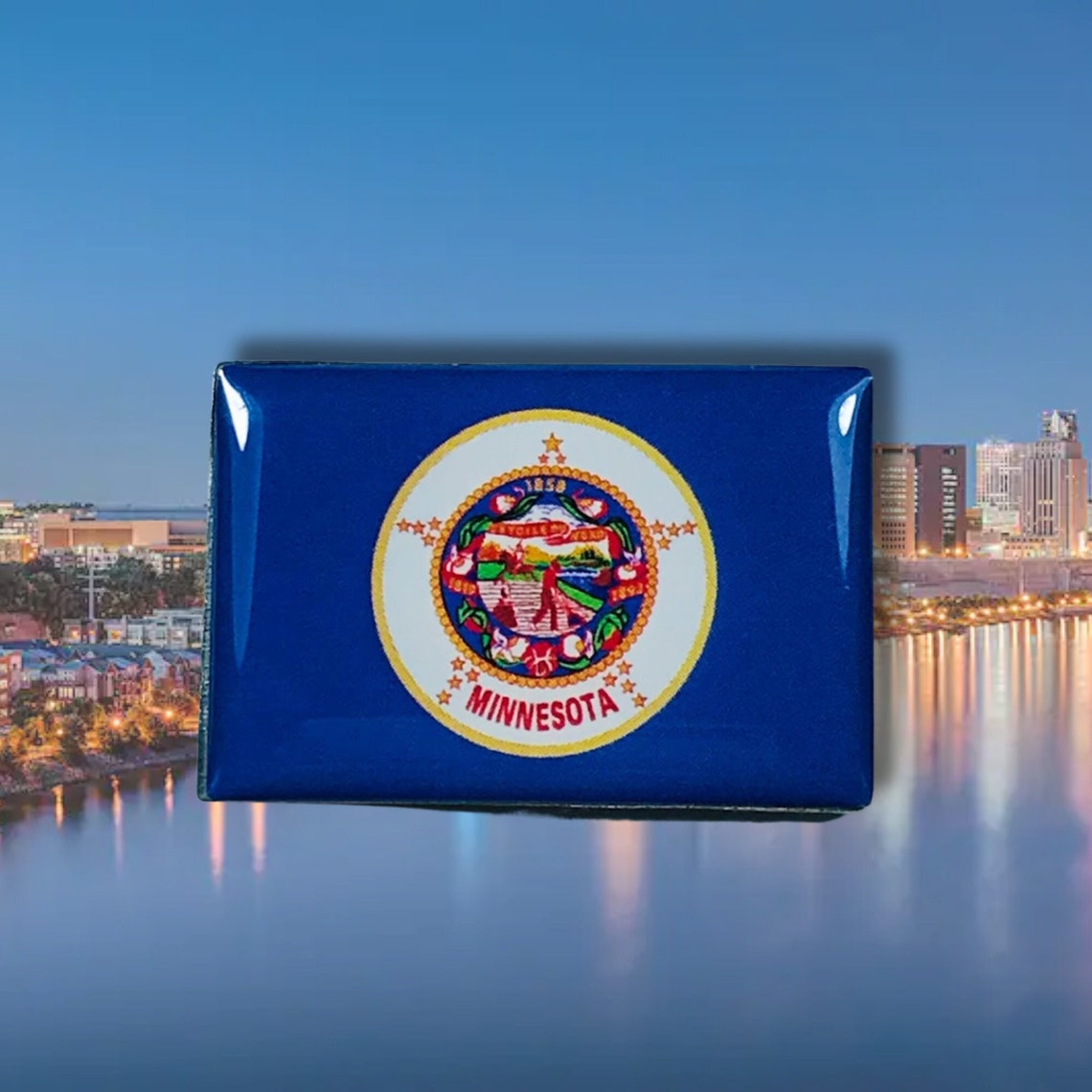 Minnesota Pin, State Flag, Minnesota Enamel Pin, Flag Emblem Pin ...