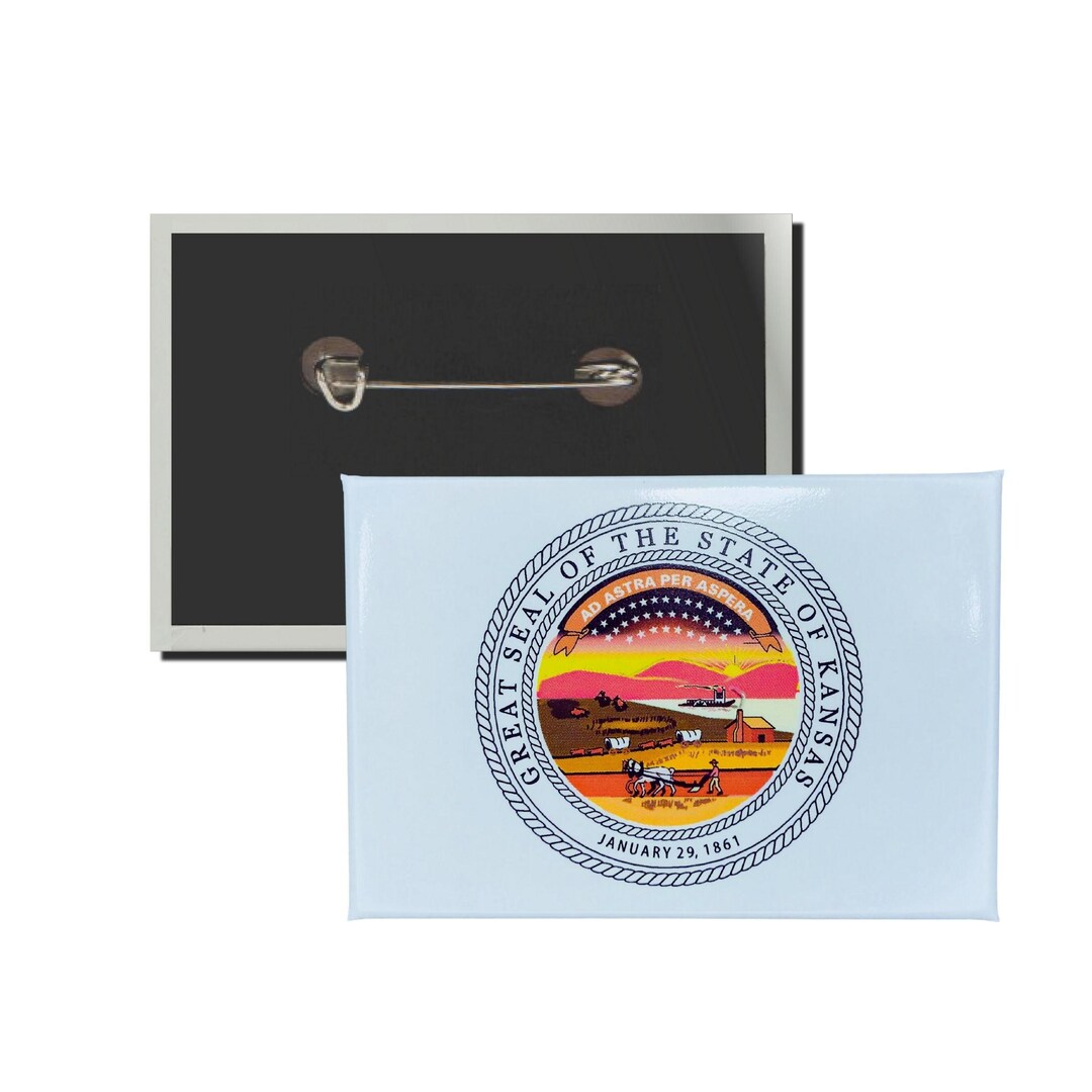 Horizontal Button - State Seal Kansas - USA - Etsy
