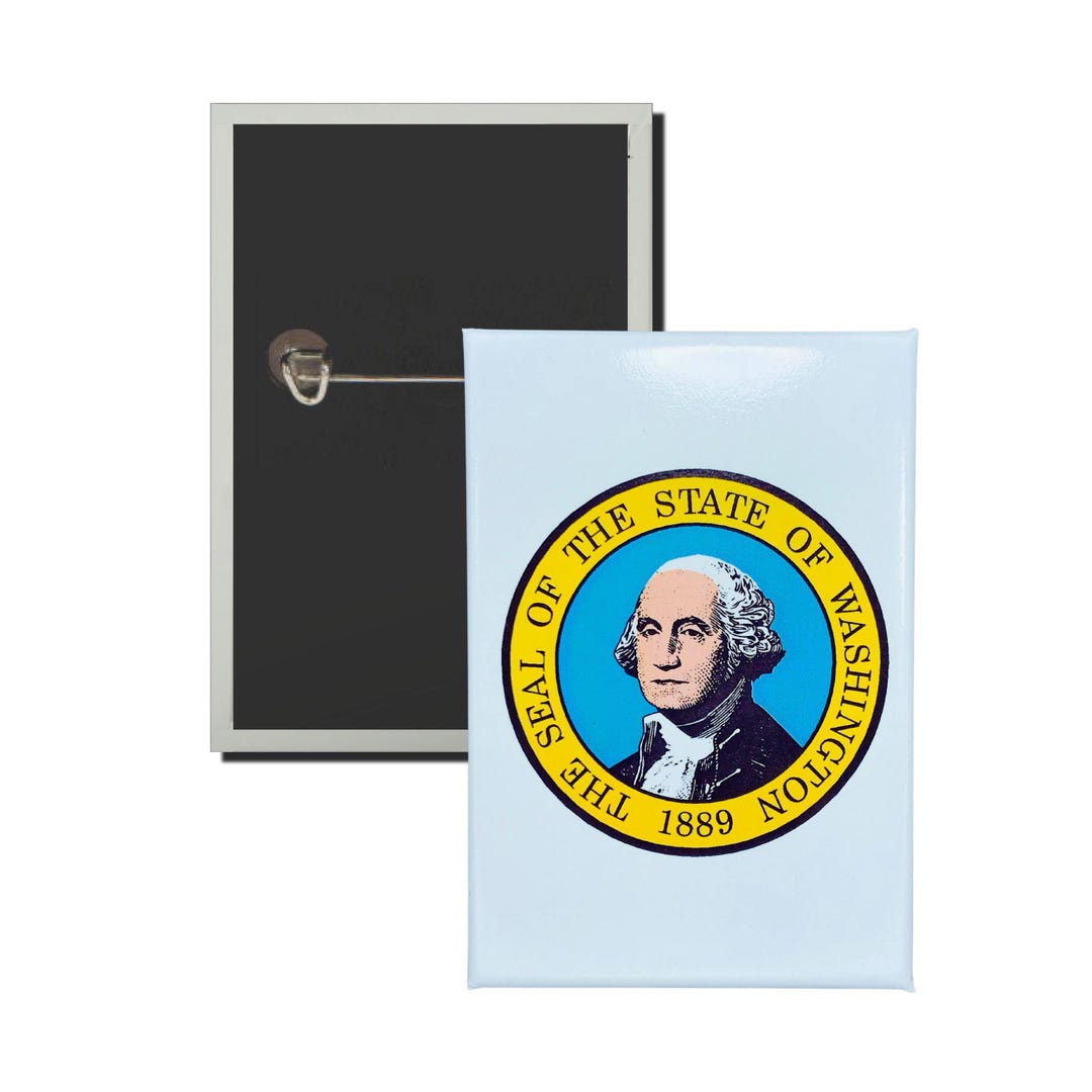 Vertical Button - State Seal Washington - USA - Etsy