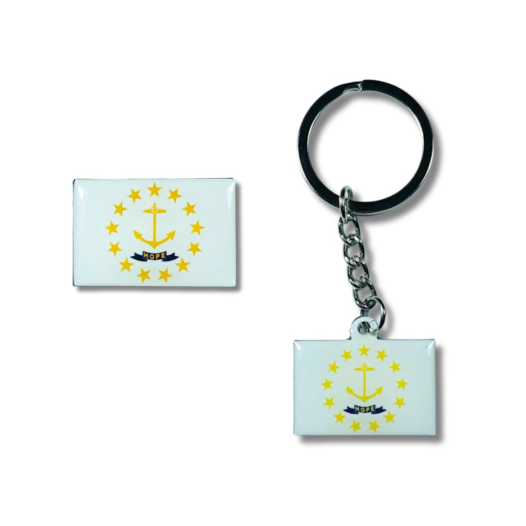 Rhode Island Flag, Enamel Pin, Flag Keychain, Adorable Collections ...
