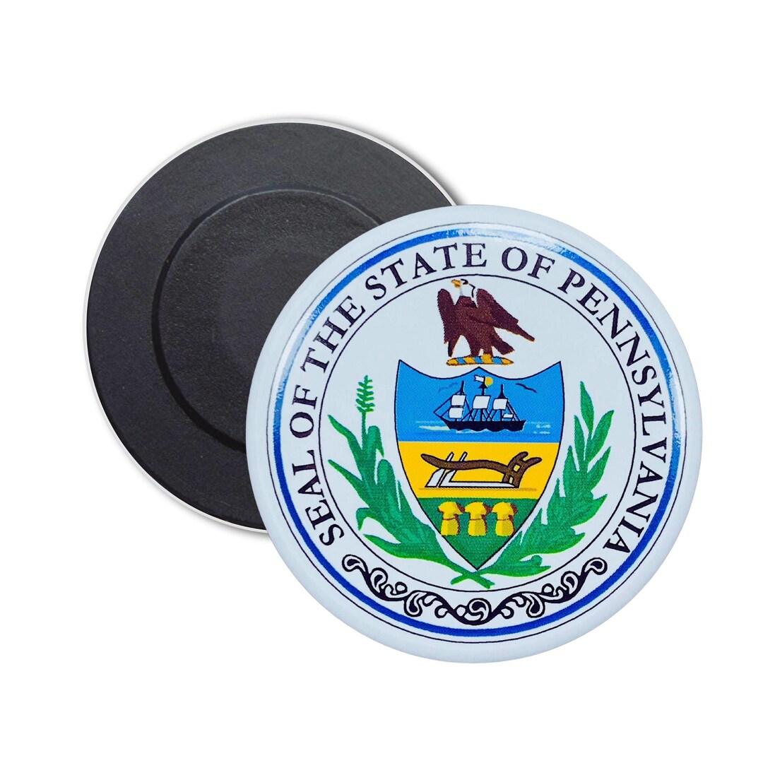 Round Magnet - State Seal Pennsylvania - USA - Etsy
