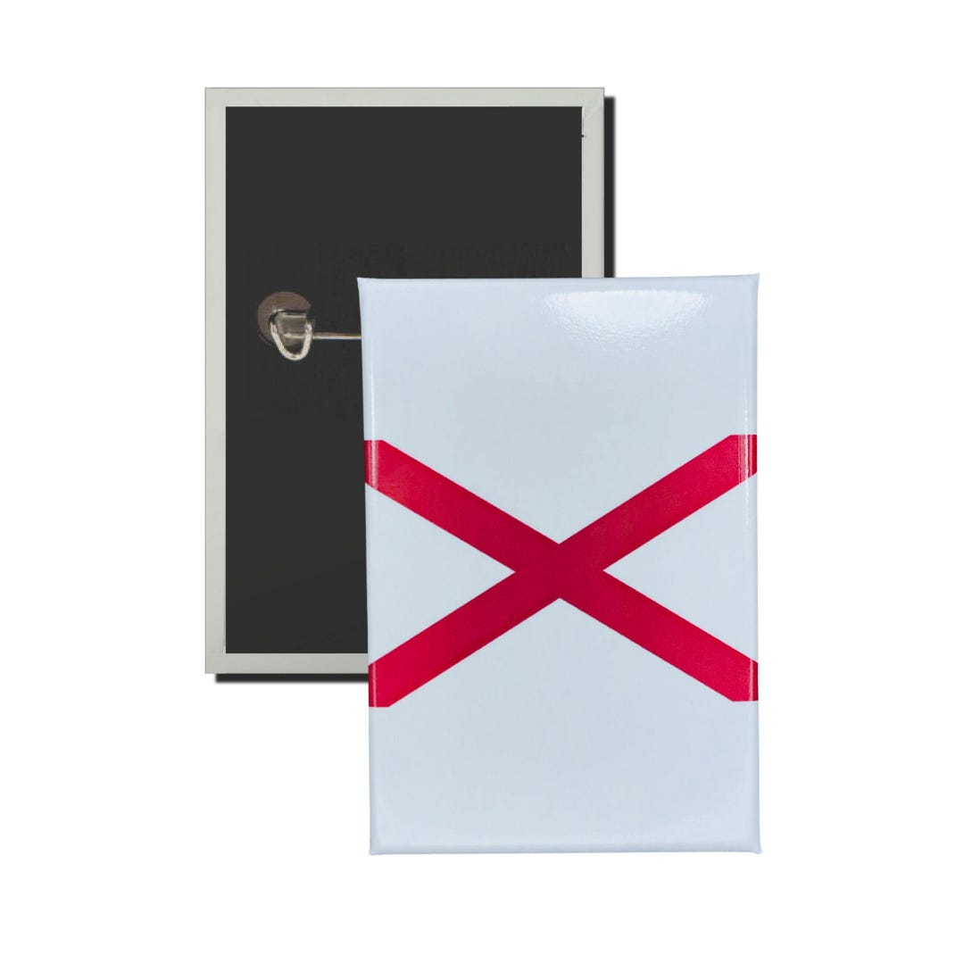 Vertical Button - State Flag Alabama - USA - Etsy