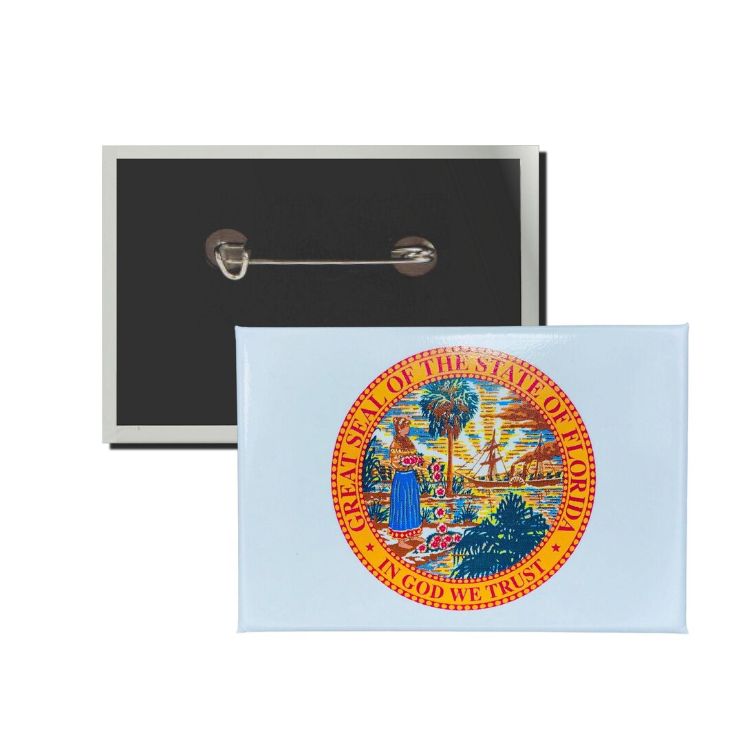 Horizontal Button - State Seal Florida - USA - Etsy
