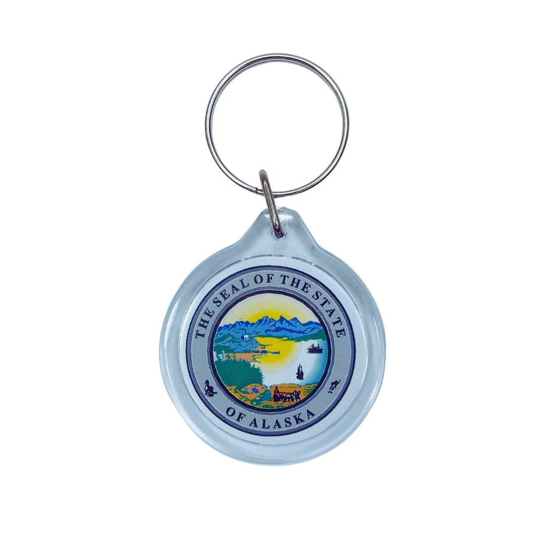 Round Acrylic Keychain - State Seal Alaska - USA - Etsy