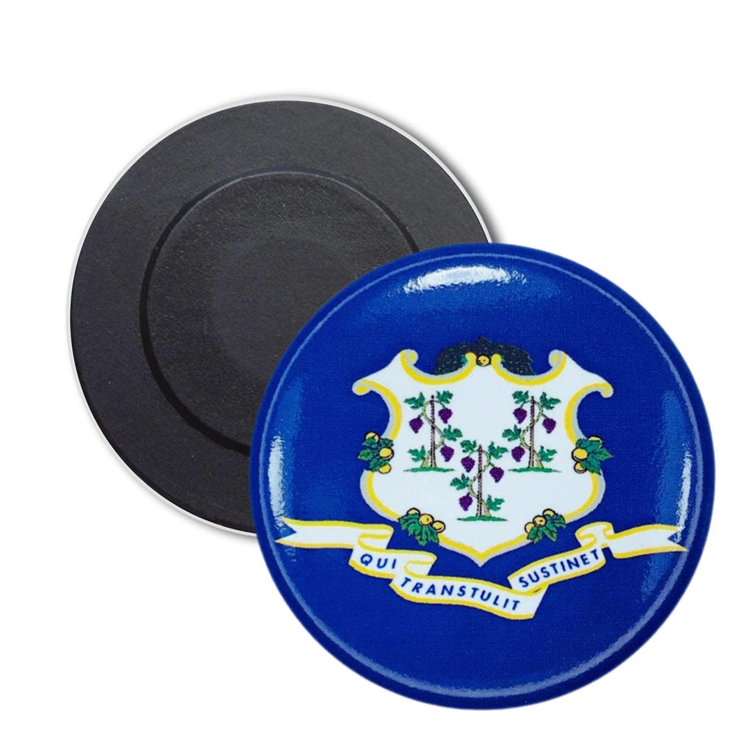 Round Magnet - State Flag Connecticut - USA - Etsy
