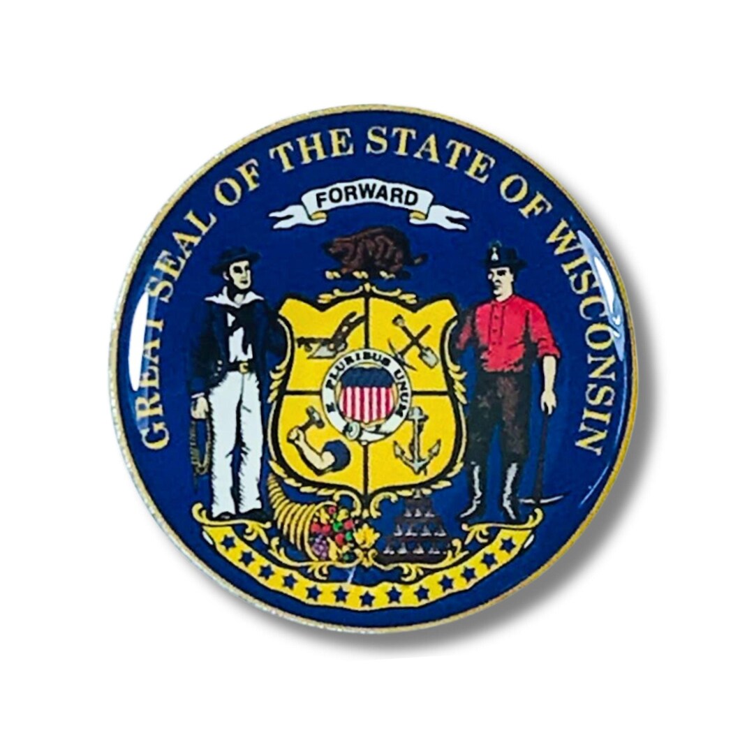 Pin - State Seal Wisconsin - USA - Etsy