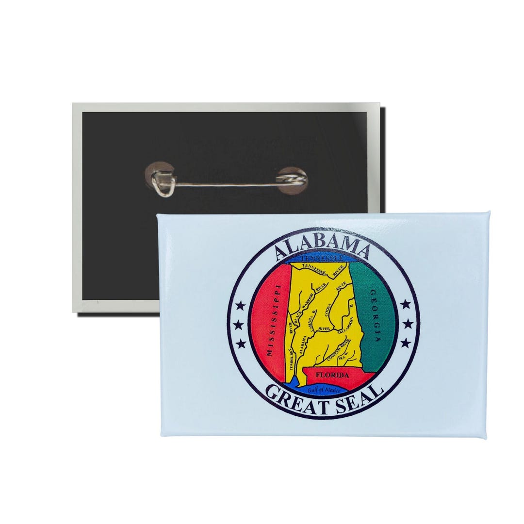 Horizontal Button - State Seal Alabama - USA - Etsy
