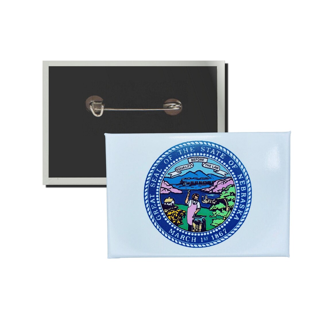 Horizontal Button - State Seal Nebraska - USA - Etsy
