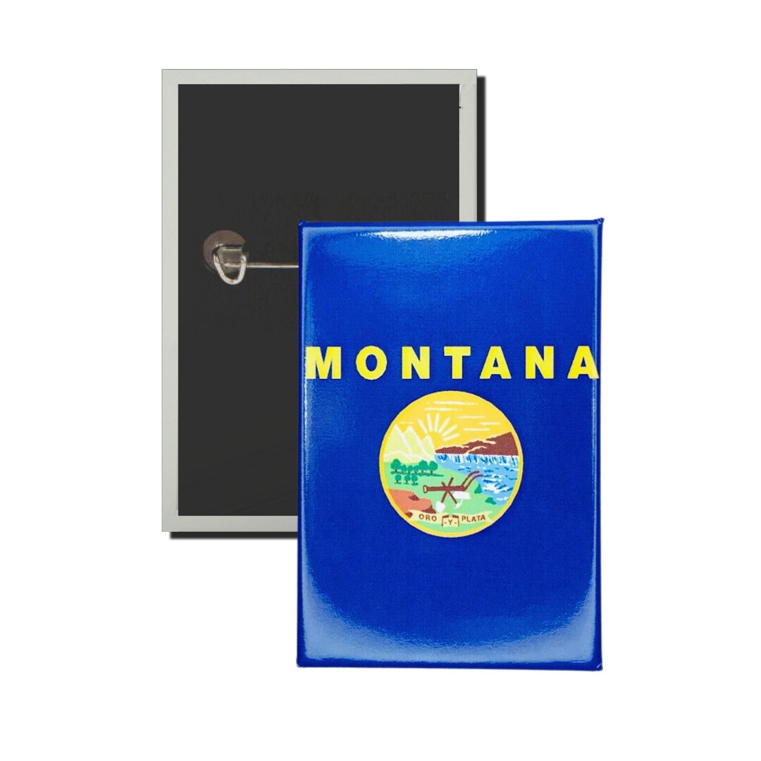 Vertical Button - State Flag Montana - USA - Etsy
