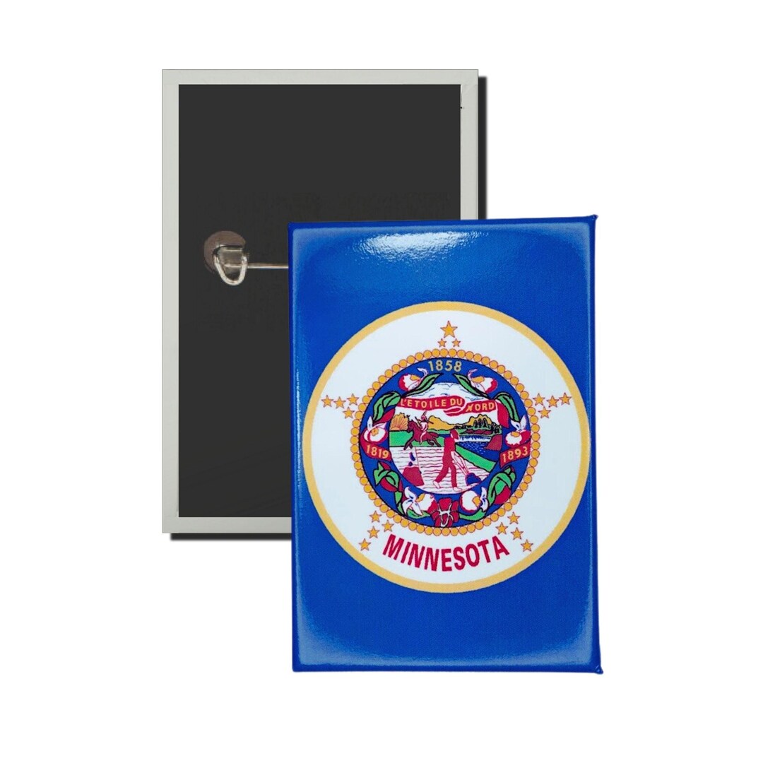 Vertical Button - State Flag Minnesota - USA - Etsy