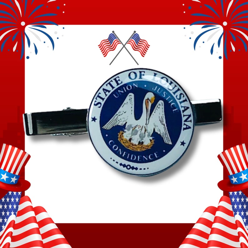 Louisiana Seal Louisiana Tie Bar Collectible Tie Clip Tie - Etsy