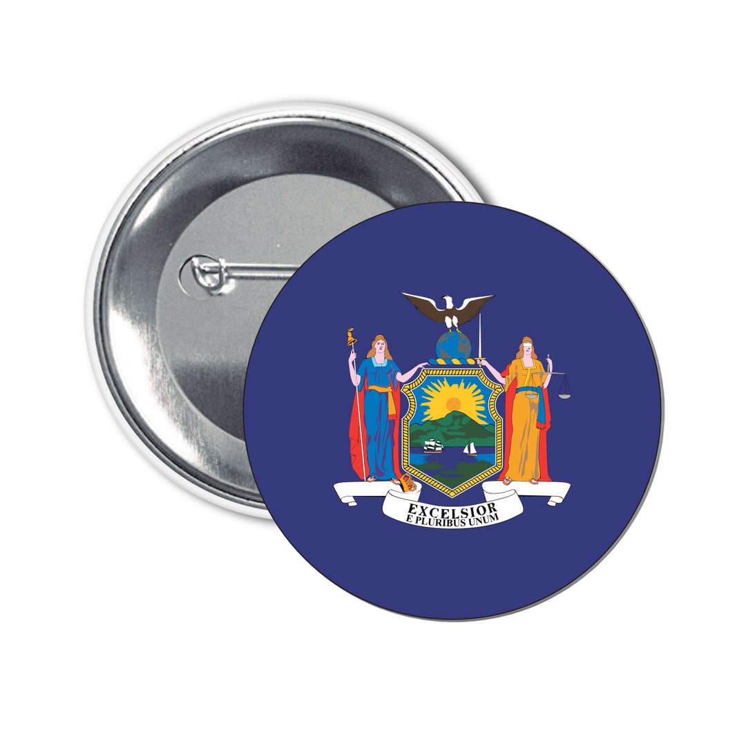 New York Button, Flag Button, Worldwide Souvenirs, USA Button, New York ...