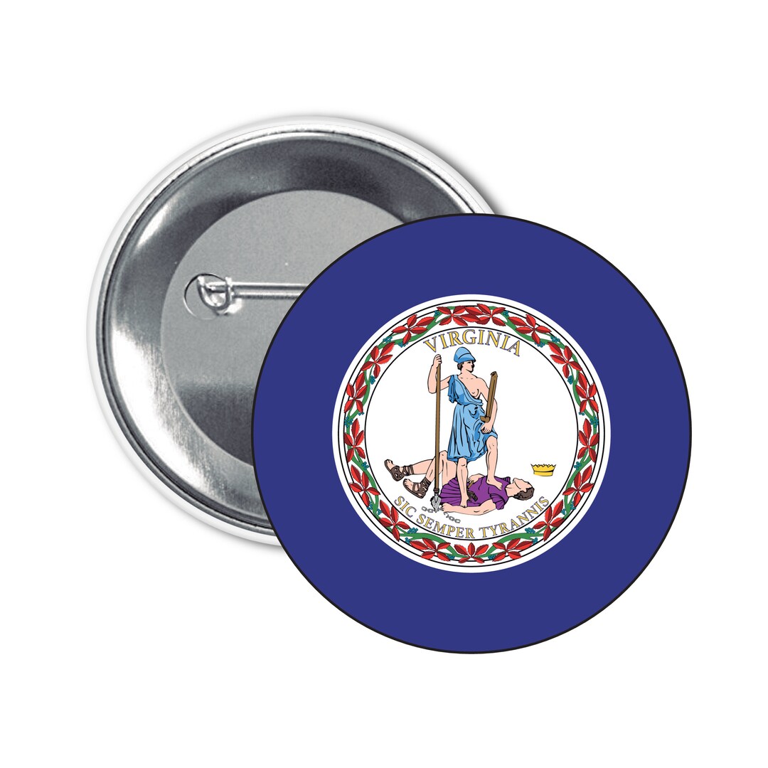 Virginia Flag Button Worldwidesouvenirs Flag Button USA - Etsy