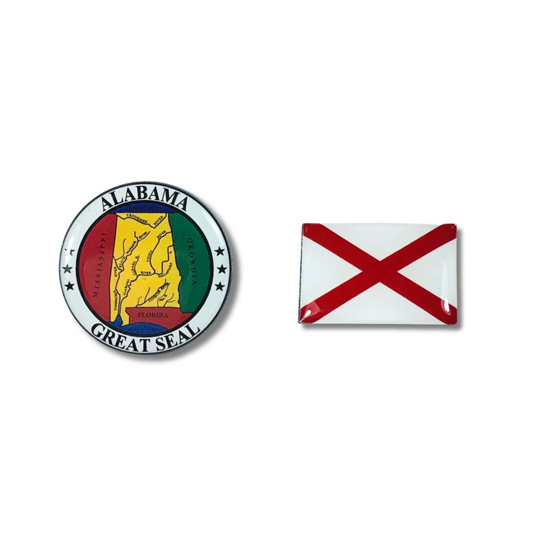 Alabama Pin, State Seal and Flags, Worldwide Souvenirs, Enamel Pins ...