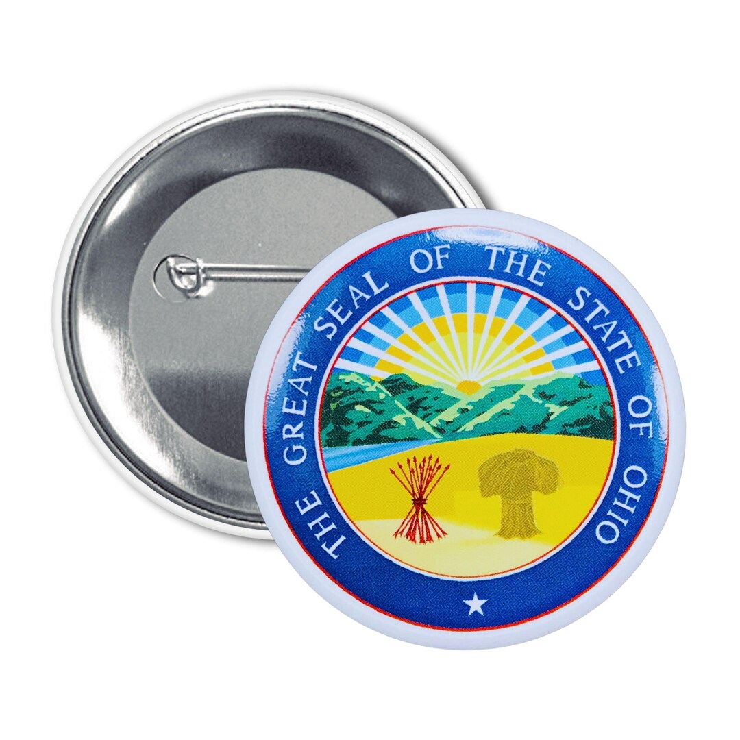 Round Button - State Seal Ohio - USA - Etsy
