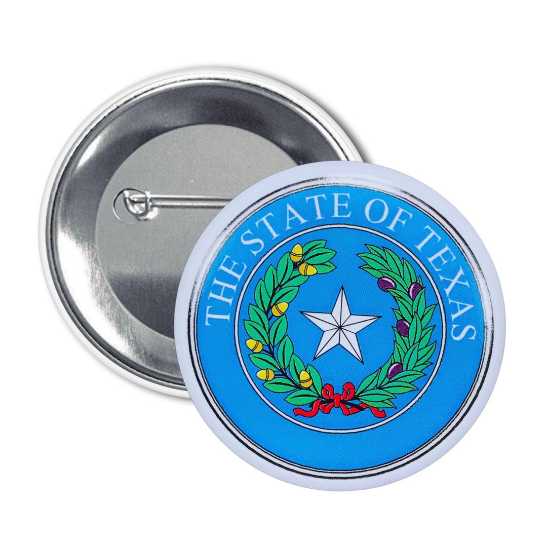 Round Button - State Seal Texas - USA - Etsy