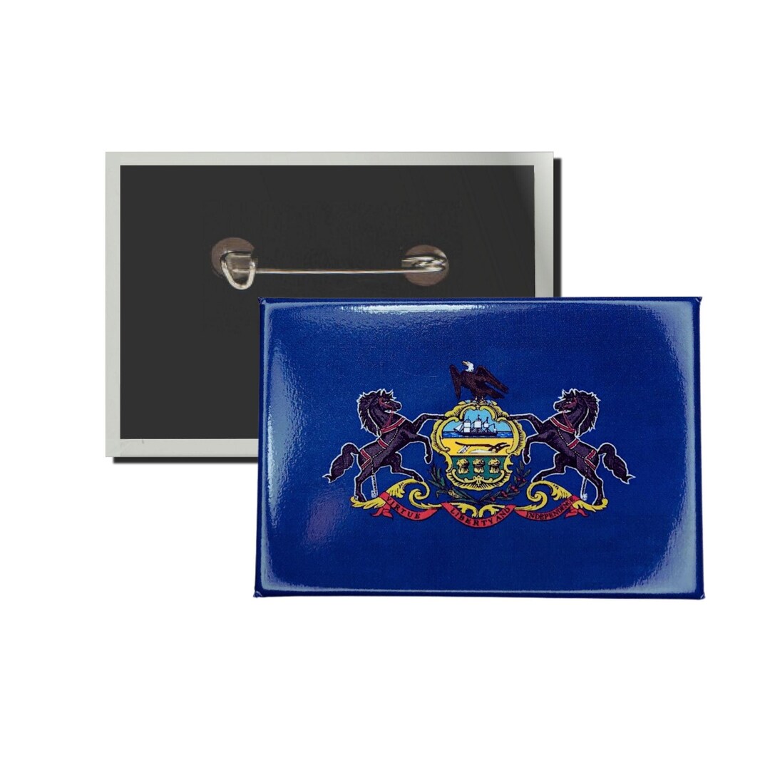 Horizontal Button - State Flag Pennsylvania - USA - Etsy