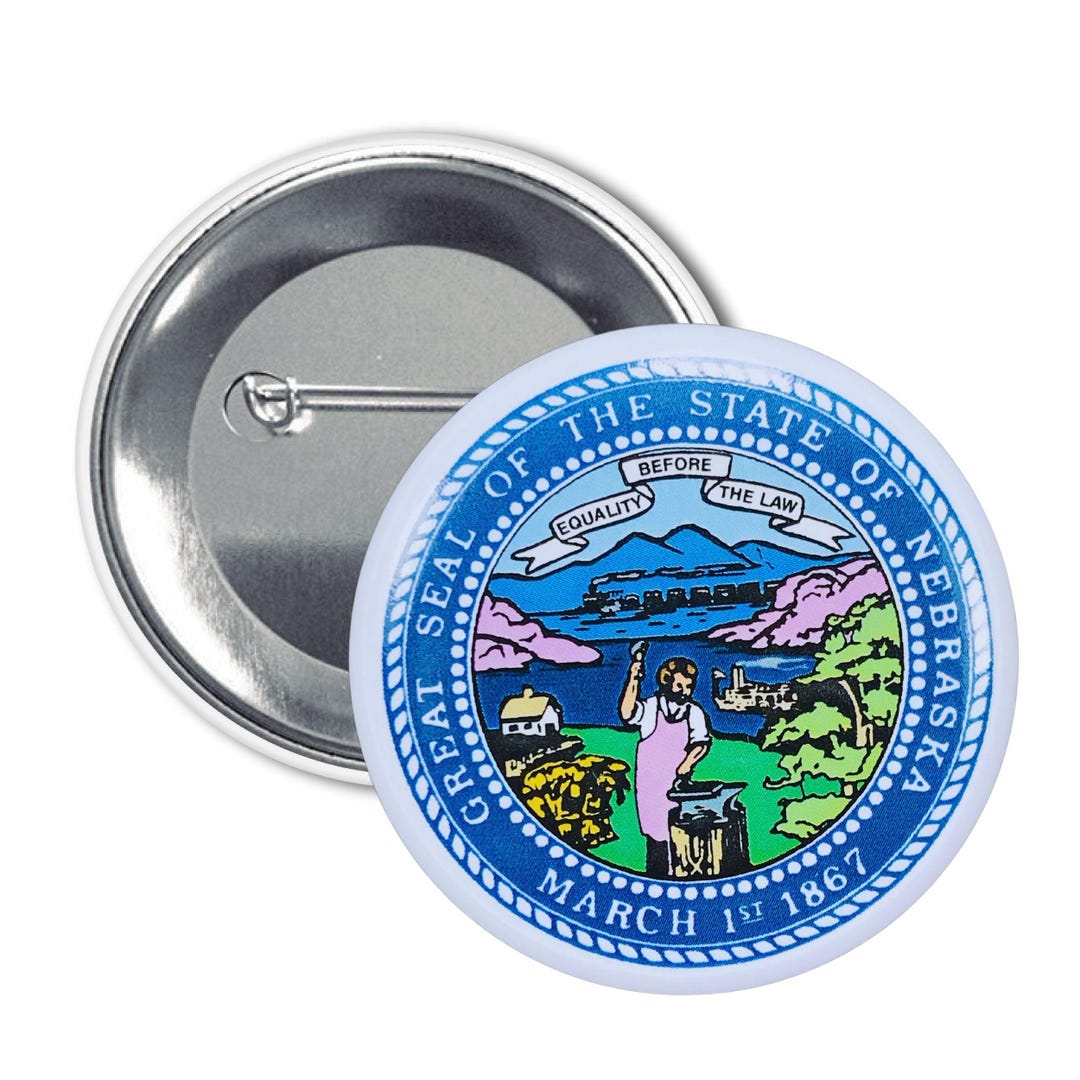 Round Button - State Seal Nebraska - USA - Etsy