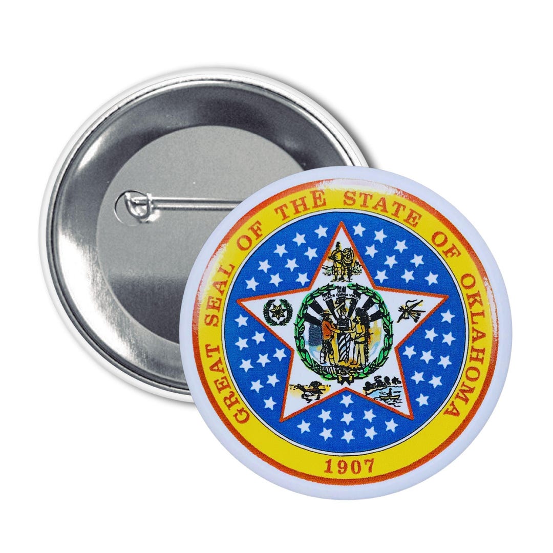 Round Button - State Seal Oklahoma - USA - Etsy