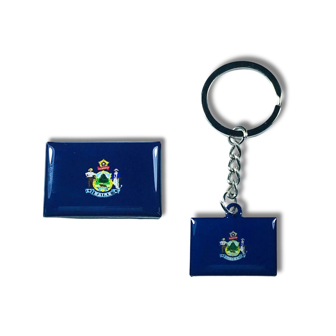 Maine Flag Enamel Pin Flag Keychain Adorable Collections - Etsy